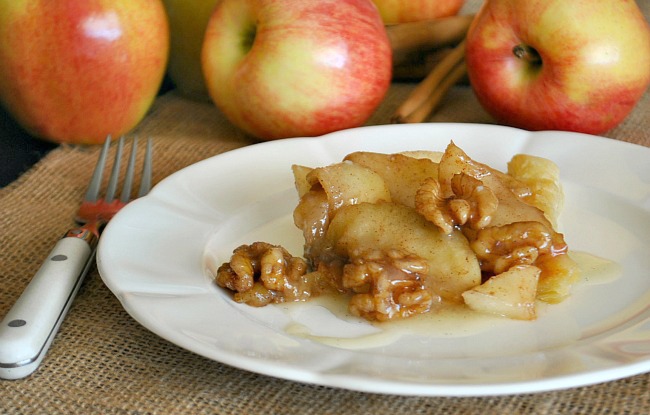 Easy Apple Walnut Pastry with Buttermilk Sauce