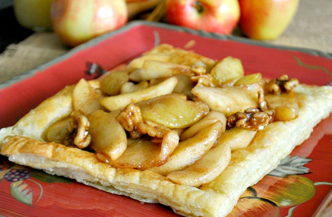 Easy Apple Walnut Pastry with Buttermilk Sauce